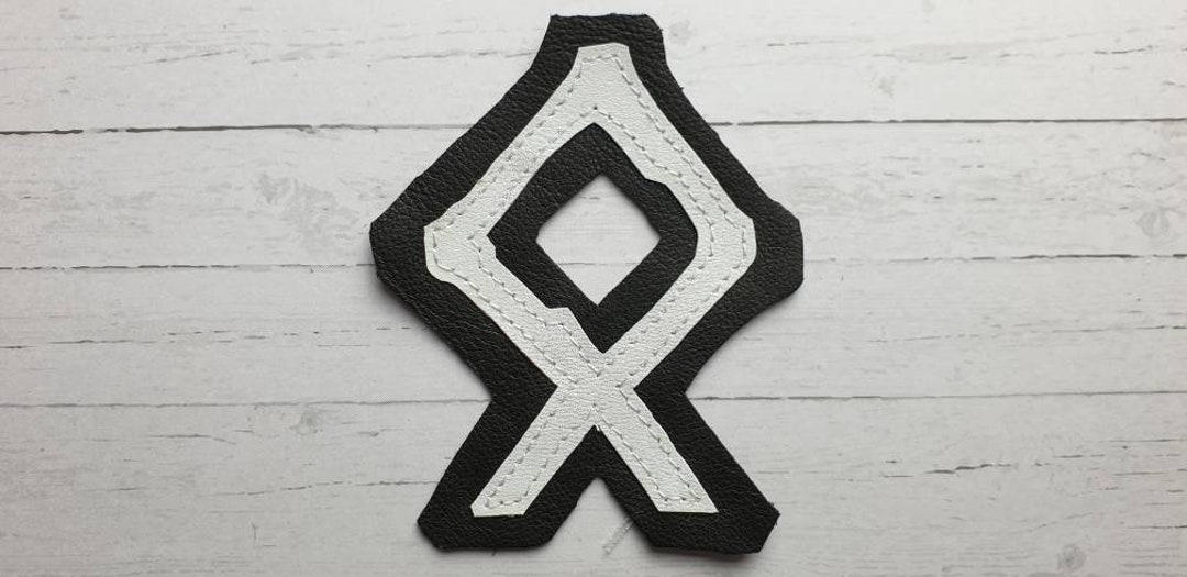 OTHALA Rune Made of Fine Glove Leather Patch in Black and White ...