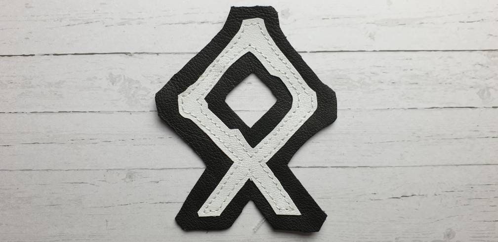 OTHALA Rune Made of Fine Glove Leather Patch in Black and White ...