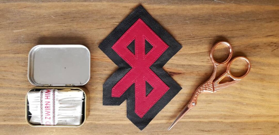 PEACE Great Bind Rune Patch / Patch in Dark Red / Black Handmade From ...