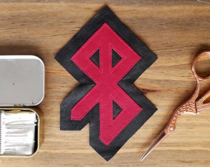 PEACE Great Bind Rune || Patch / Patch in Dark Red / Black || Handmade ...