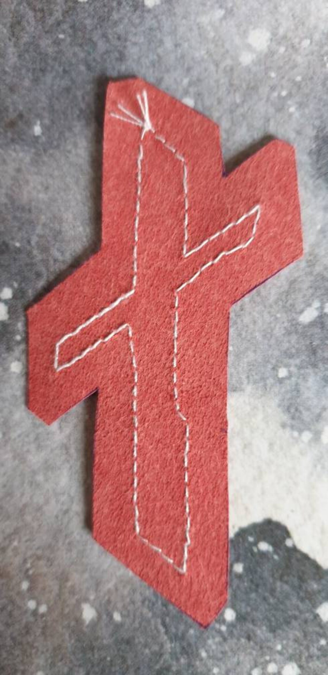 NAUDHIZ Rune variant in fine glove leather patch // patch | Etsy