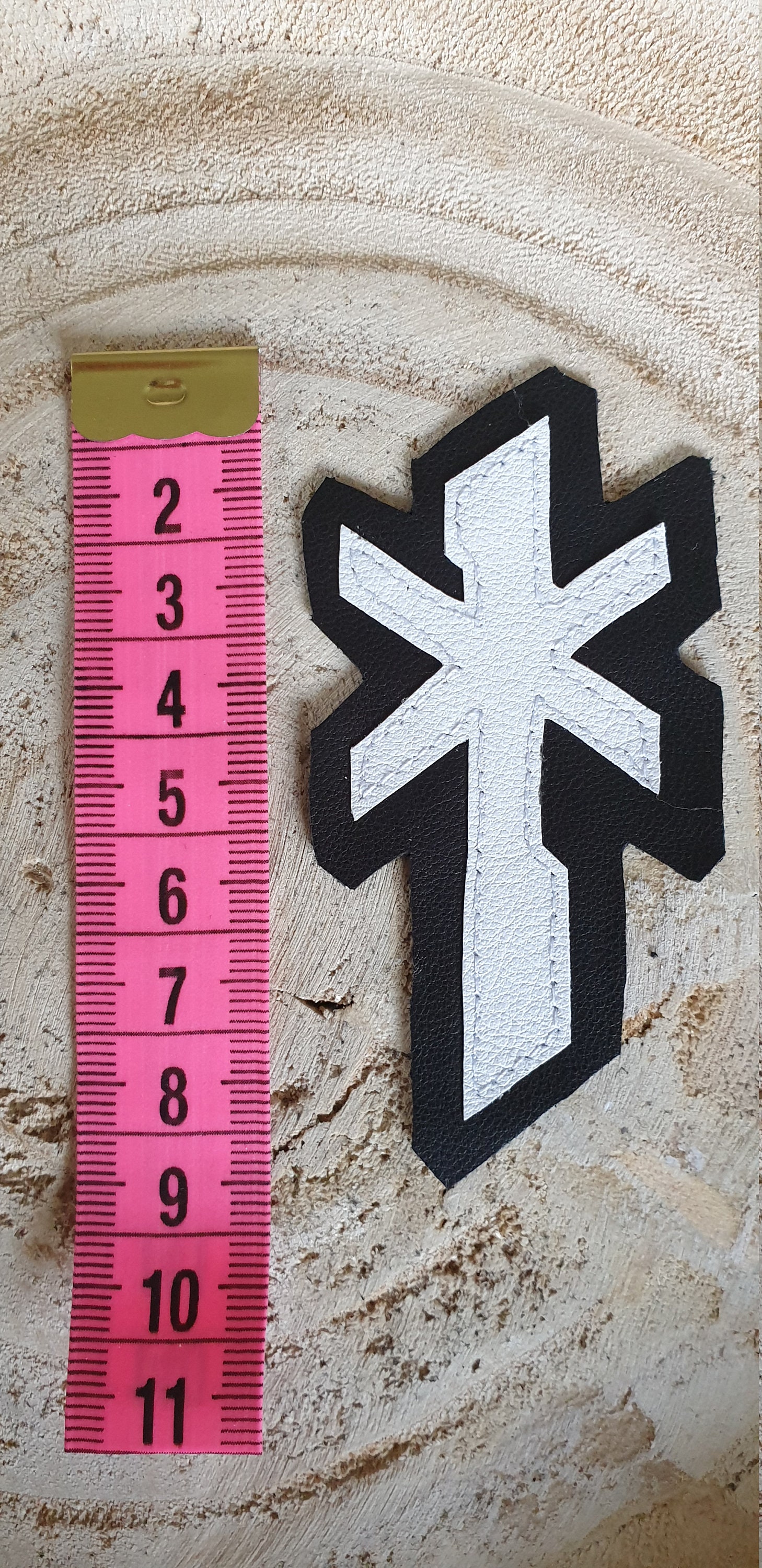 NAUTHIS naudiz: Variant Rune of Fine Glove Leather Patch in Black and ...