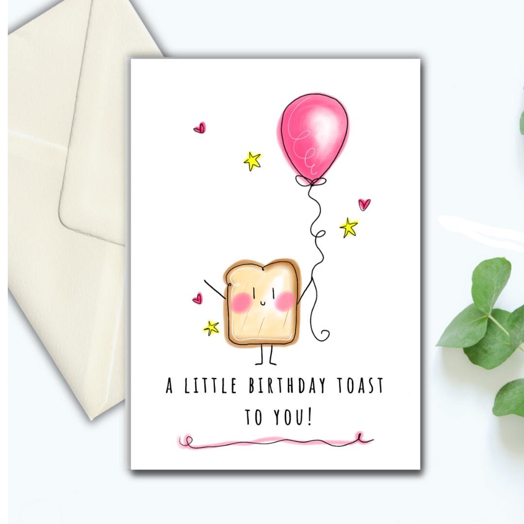 A Little Birthday Toast to You Birthday Card, A5 Greetings Card - Etsy