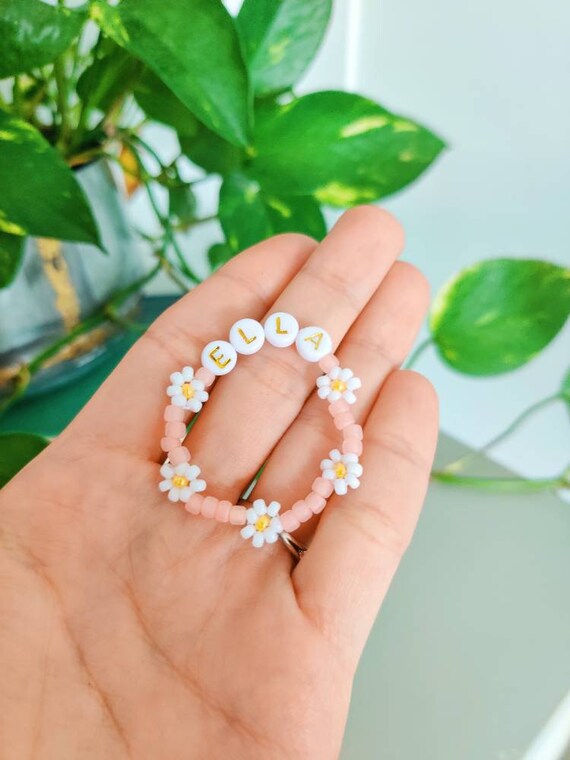 Daisy Baby Girl Bracelet Ditzy Daisy Bracelet Floral Name | Etsy