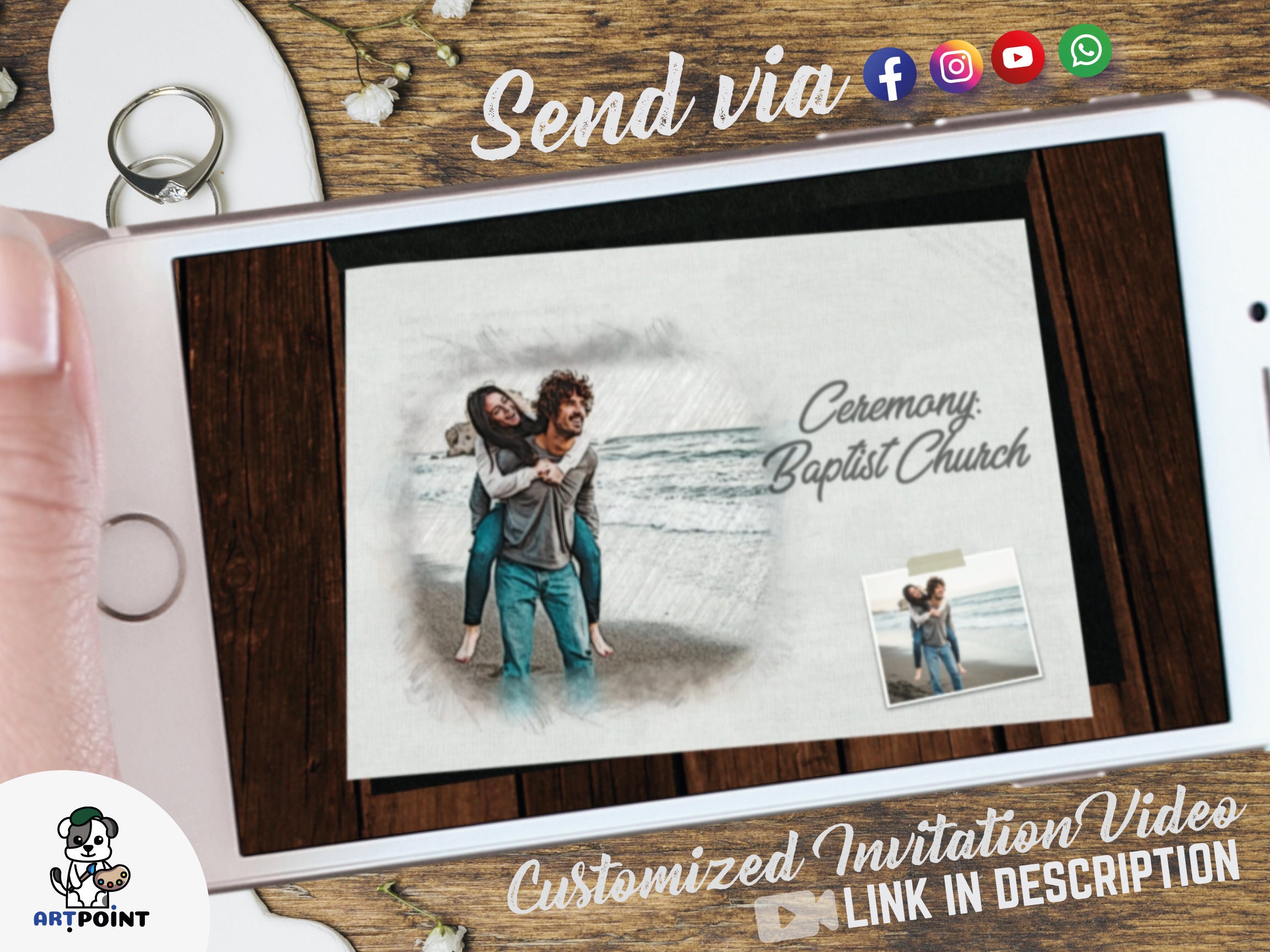 3D Animated Wedding Invitation Wedding Notepad Invite | Etsy