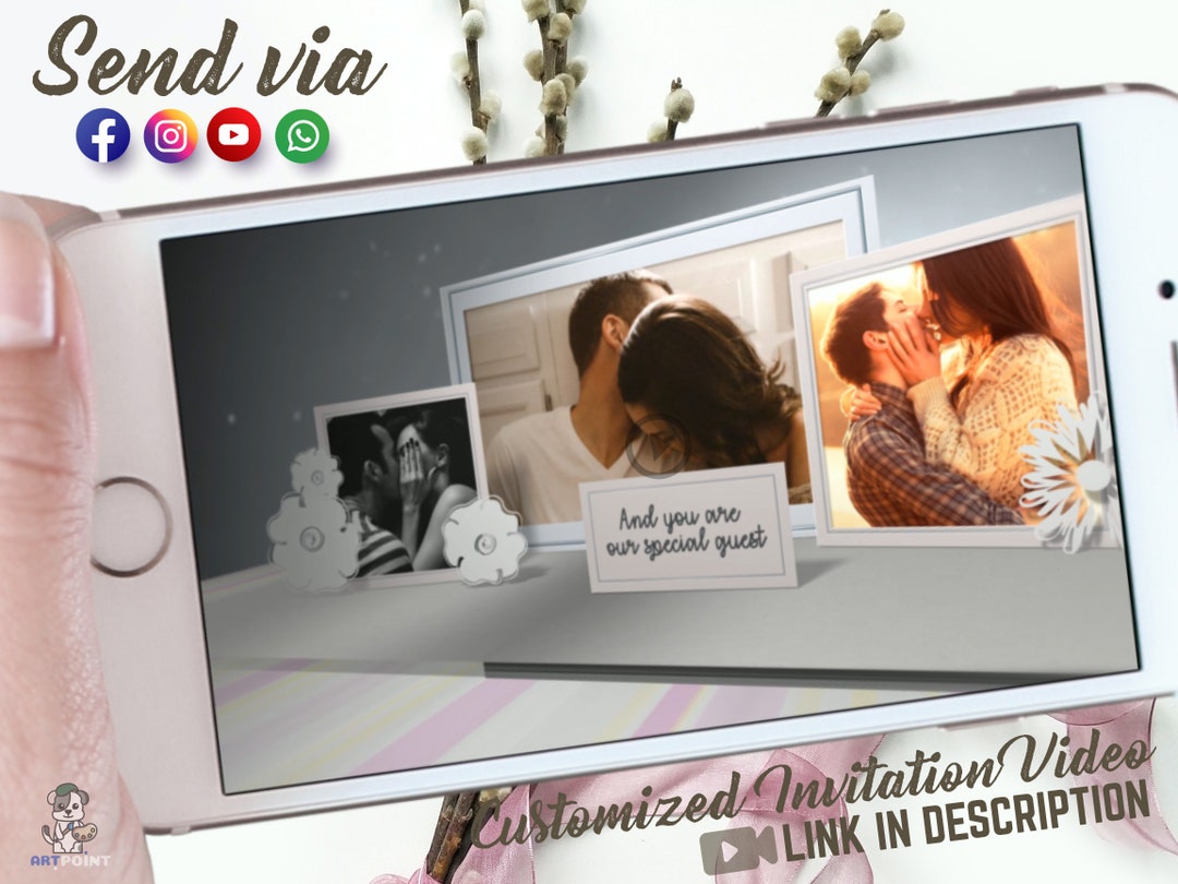 3D Animated Wedding Invitation Card With Photos Music Video - Etsy