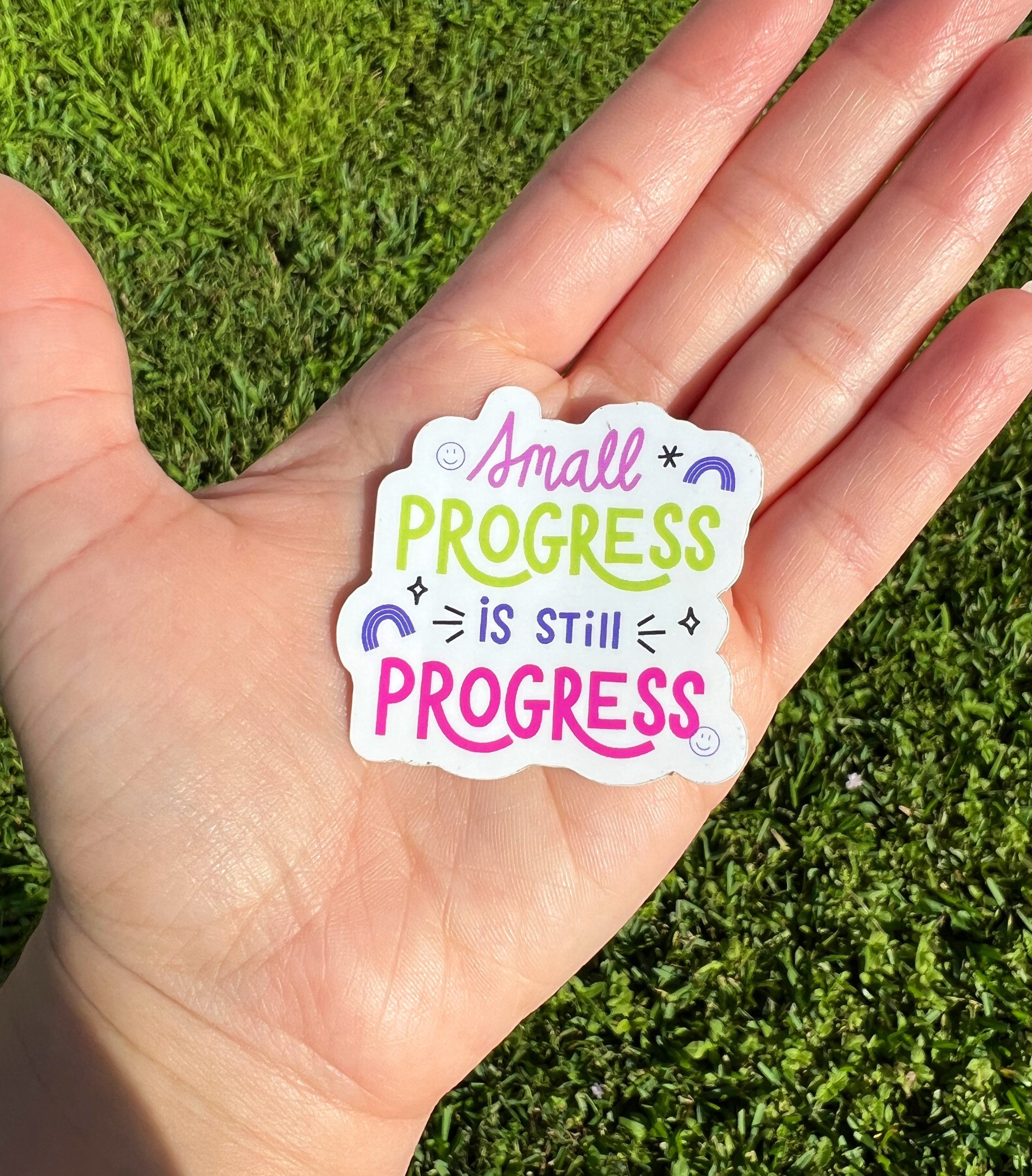Small Progress Glossy Vinyl Sticker | Motivational Laptop Decal - Etsy