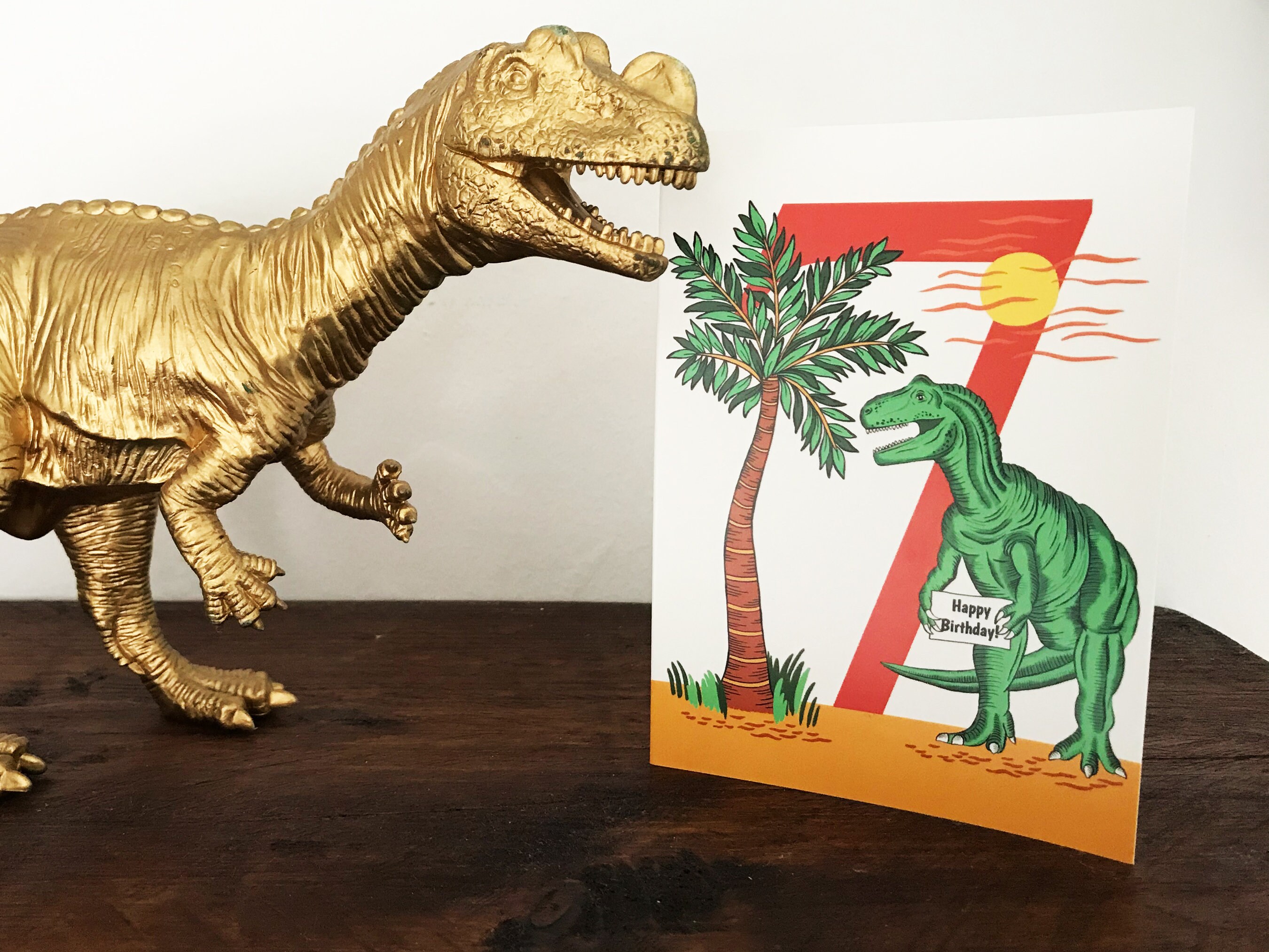 7th Birthday Card 7 T-rex Birthday Card Dinosaur T-rex Card | Etsy UK