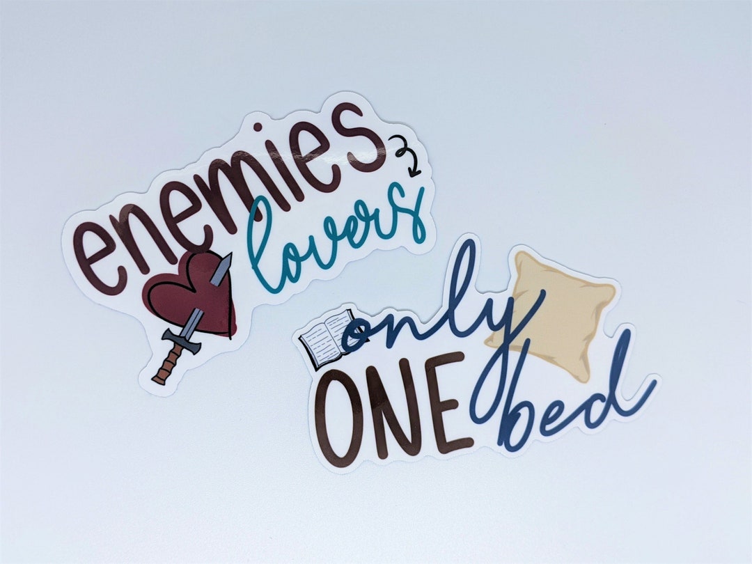 Enemies to Lovers Sticker Only One Bed Sticker Romance Trope Stickers ...