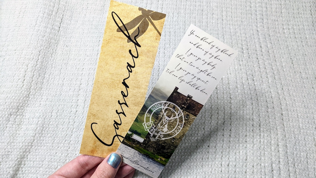 Outlander Bookmark | Claire & Jamie Fraser Bookmark | Sassenach ...