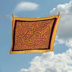 Custom Words Silk Scarf | Personalize Your Story | Xmas Holiday Wedding ...