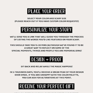 Custom Words Silk Scarf | Personalize Your Story | Xmas Holiday Wedding ...