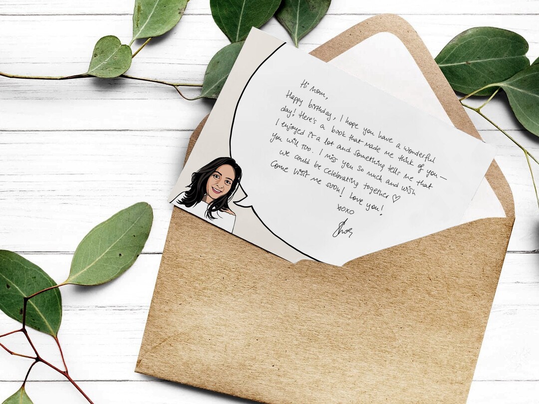 Custom Note Card | Portrait Illustration | Personalized Stationery ...