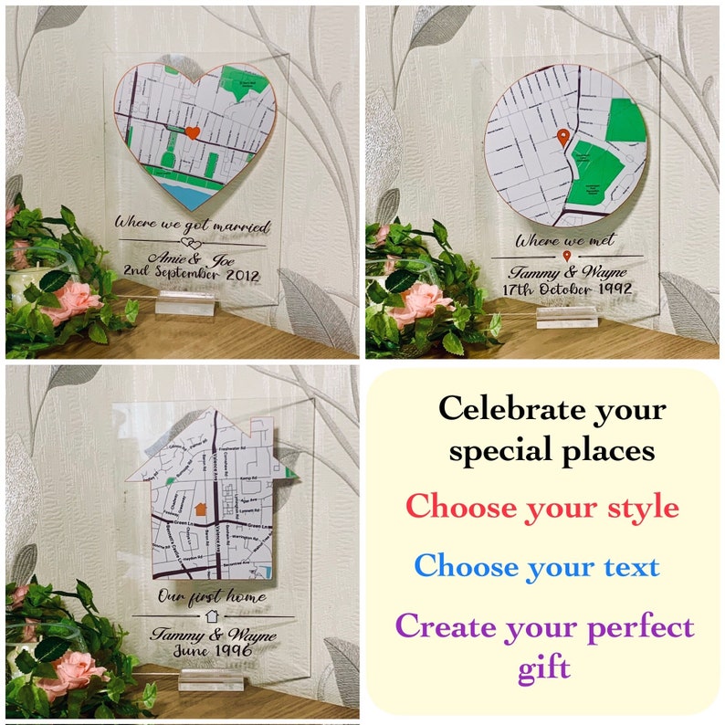 First Date Map, Where We Met Map, Our First Date Personalized Acrylic ...