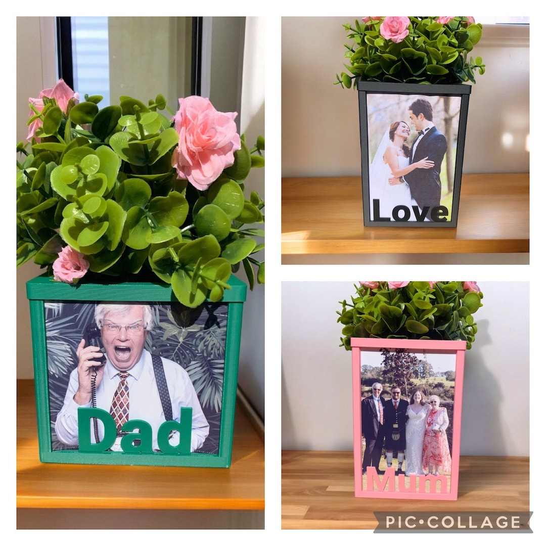 3D Printed Plant Pot, Vase, Photo Frame, Personalised Gift - Etsy