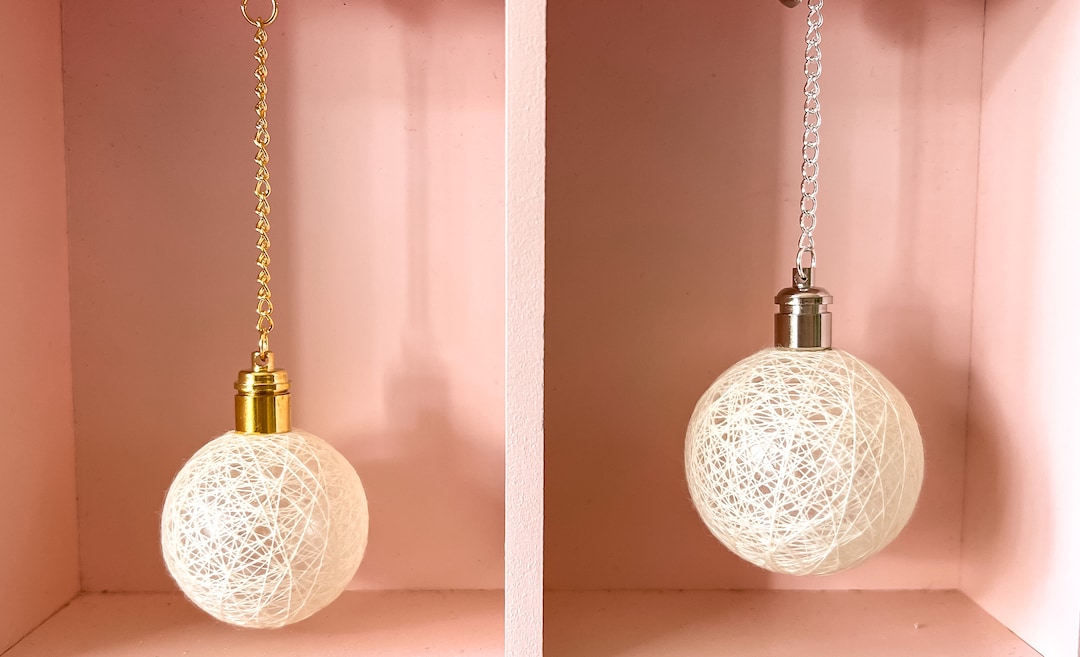 Modern Dollhouse 40mm String Cotton Ball Sphere LED Light. Gold or ...