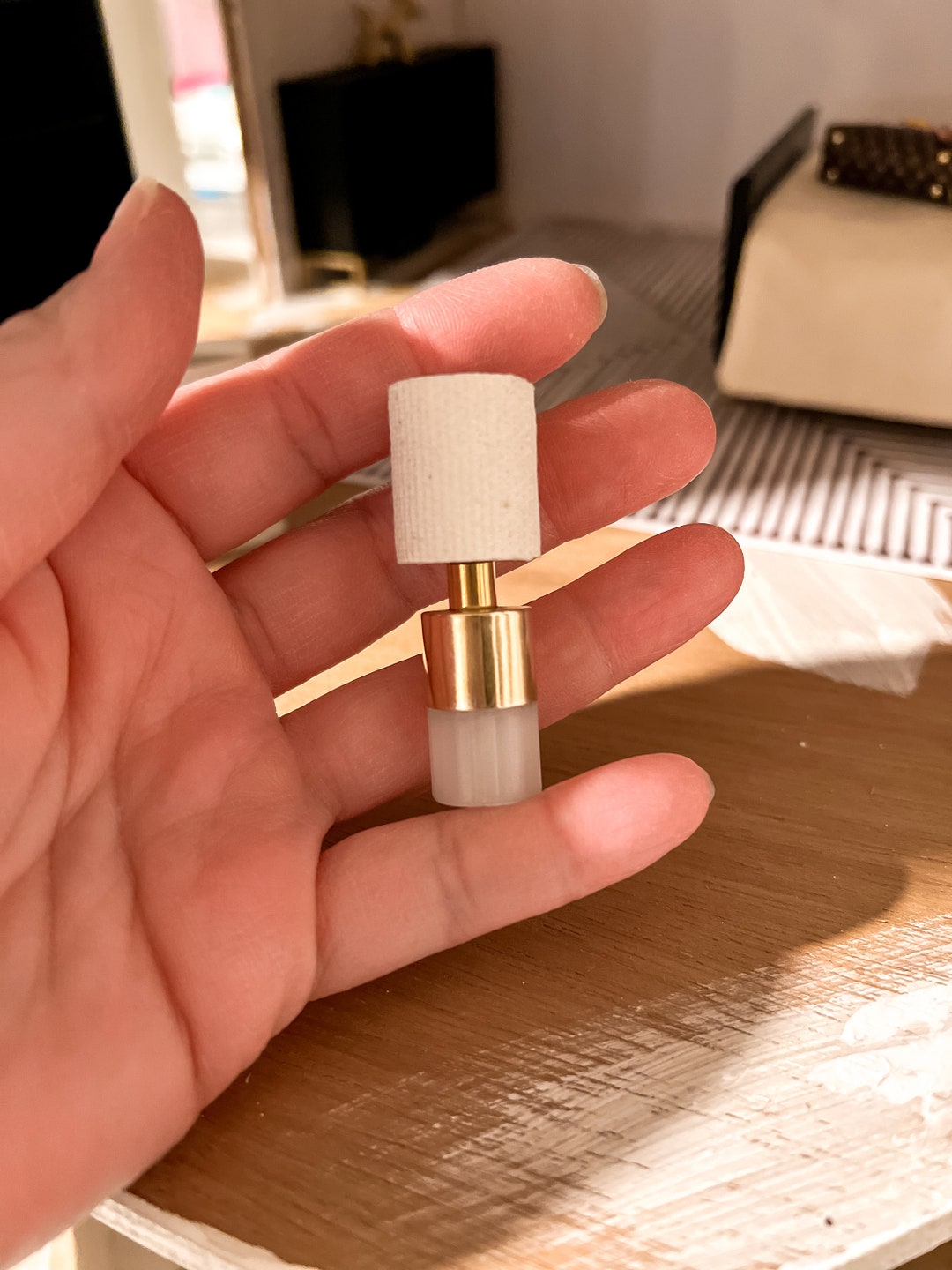 Modern Dollhouse Lamp: Functional Miniature With Canvas Shade, 1/12 ...