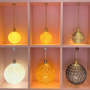 Modern Dollhouse LED Pendant Light: 40mm String Ball, 1/12 Scale - Etsy