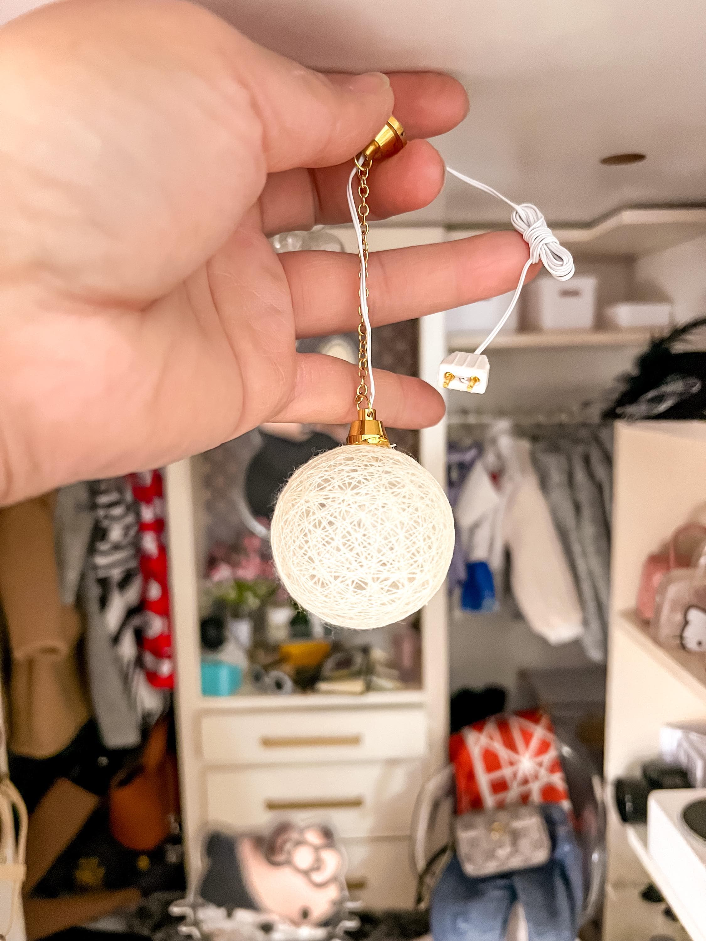 Modern Dollhouse Light: 40mm String Ball, Gold, 1/12 Scale - Etsy