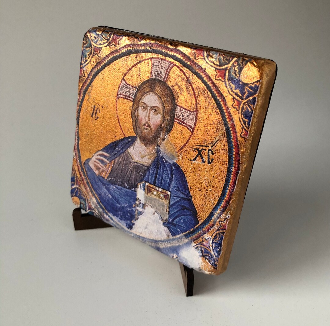 Jesus Christ Pantacrator Icon From Chora Museum in Istanbul, Pressed on ...