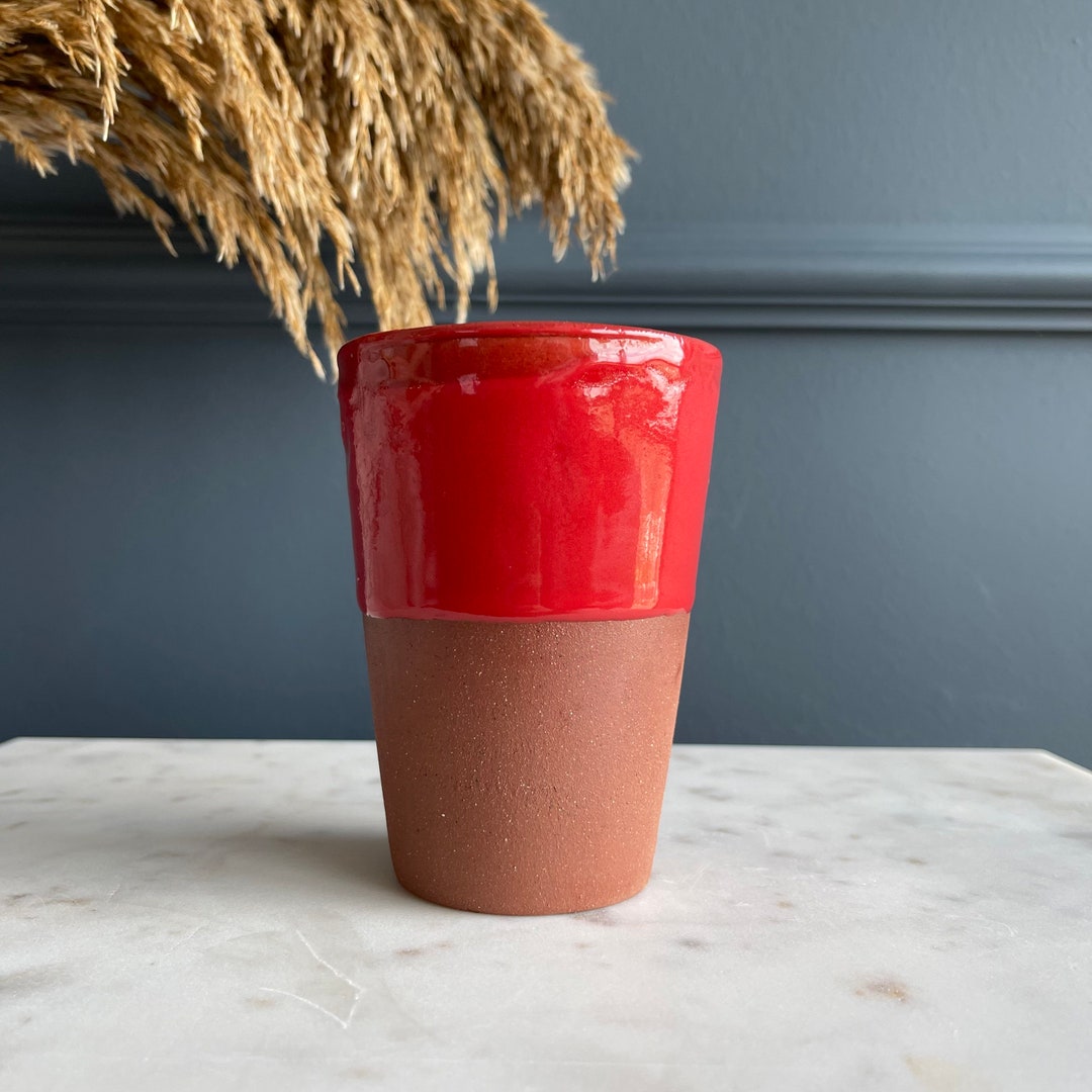 Semi-glazed Red Pottery Mug, No Handle,turkish Ceramic Coffee Mug ...