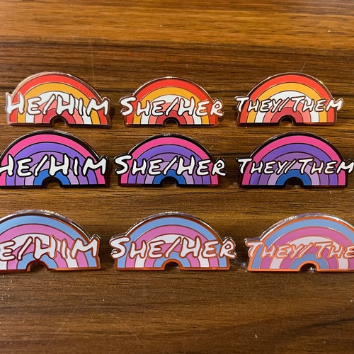 Custom Pronoun Pins | Etsy