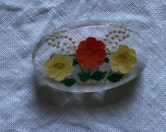 Carved Lucite Brooch | Etsy