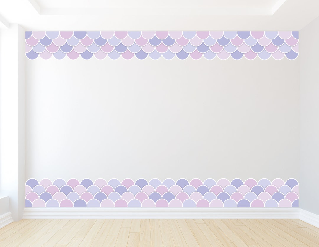 Mermaid Scales Room Border Wall Sticker | Under the Sea | Playroom Wall ...