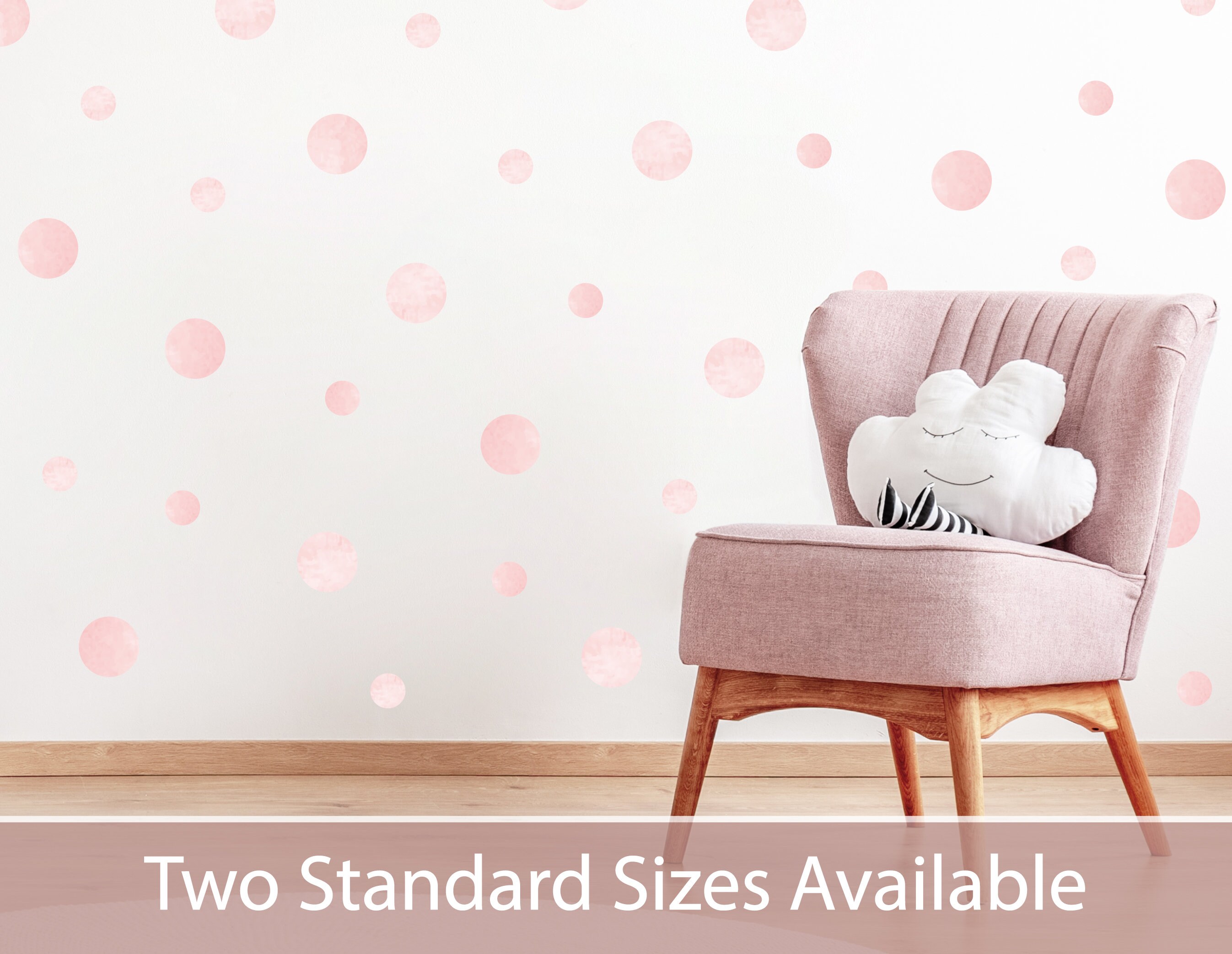 Pink Watercolour Polka Dot Wall Sticker Decals | Etsy
