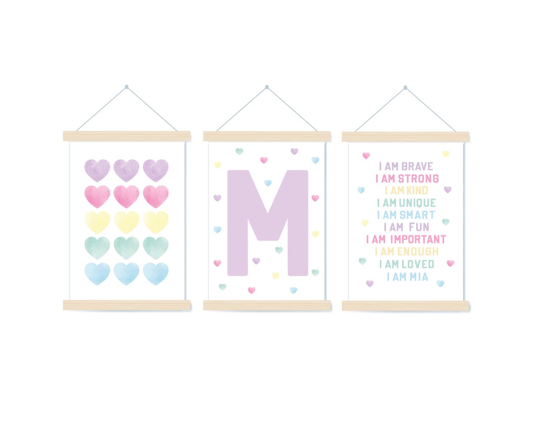 Pastel Affirmation Posters | Personalised Pastel Prints | Set of 3 ...