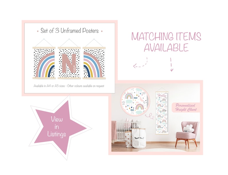 Large Rainbow Wall Mural or Sticker Decal Set Rainbow | Etsy