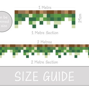 Minecraft Inspired Pixel Block Wall Sticker | Gamer Room Border - Etsy