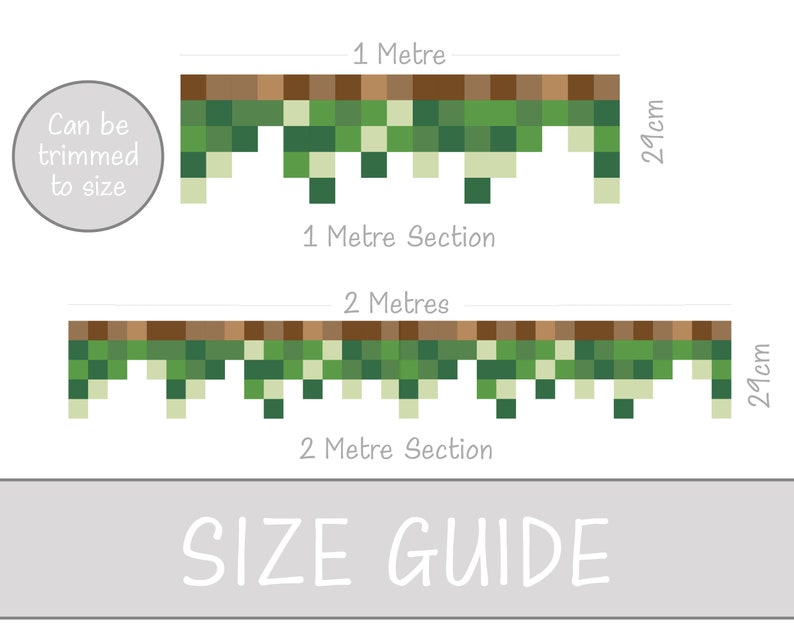 Pixel Block Room Border Wall Sticker Minecraft Inspired - Etsy