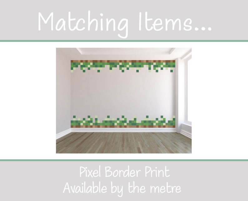 Pixel Block Square Wall Sticker Minecraft Inspired Sticker - Etsy