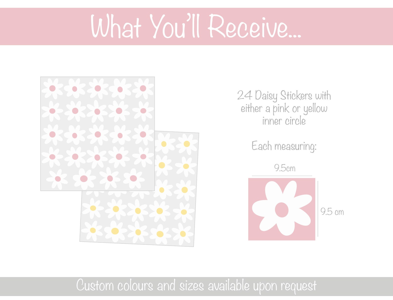 Daisy Wall Sticker Decals Flower Stickers Floral Nursery - Etsy