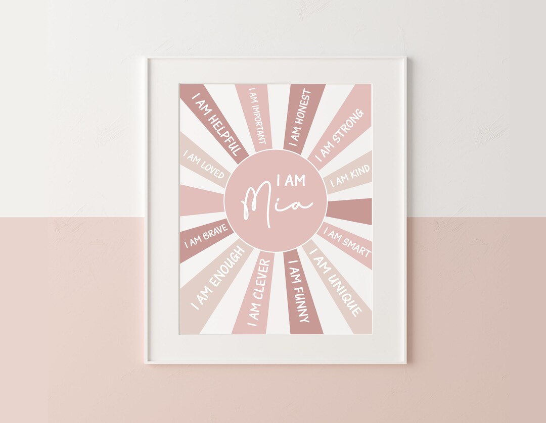Sunshine Positive Affirmation Poster Personalised Print Kids Nursery ...