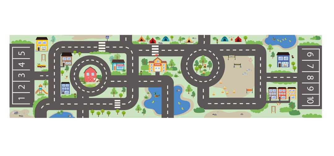 Road Map Furniture Sticker 4 CUBE IKEA Kallax | Children's Road Map ...