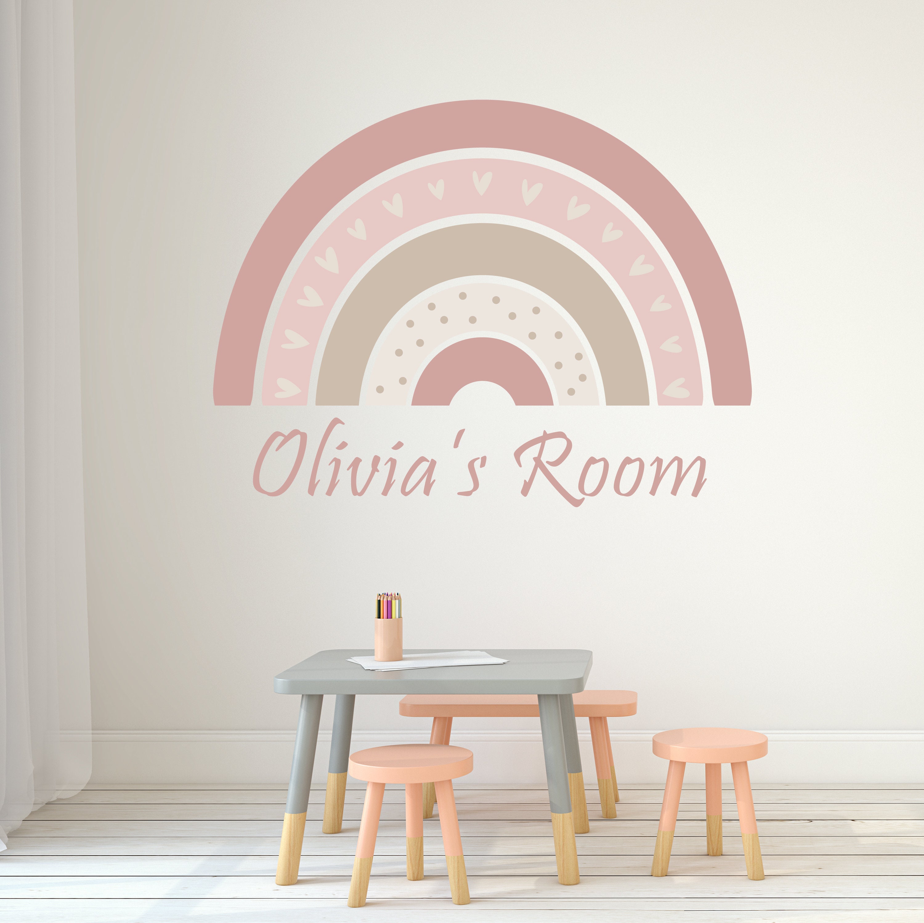 Extra Large Pink Rainbow Wall Sticker Decal Children's - Etsy UK
