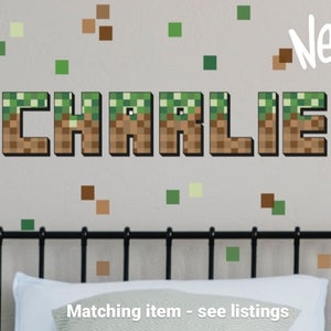 Pixel Block Room Border Wall Sticker | Minecraft Inspired Sticker ...