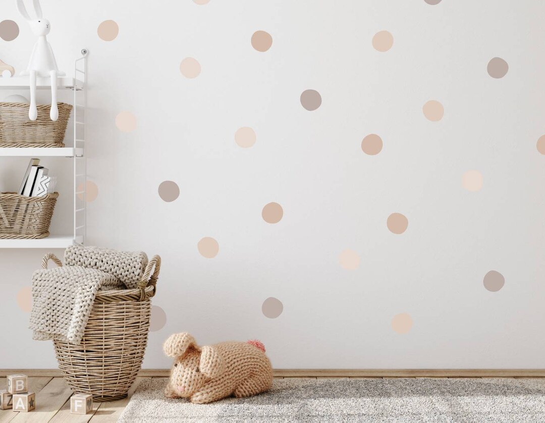 Beige Earthtone Polka Pot Wall Sticker Decals | Animal Wall Stickers ...