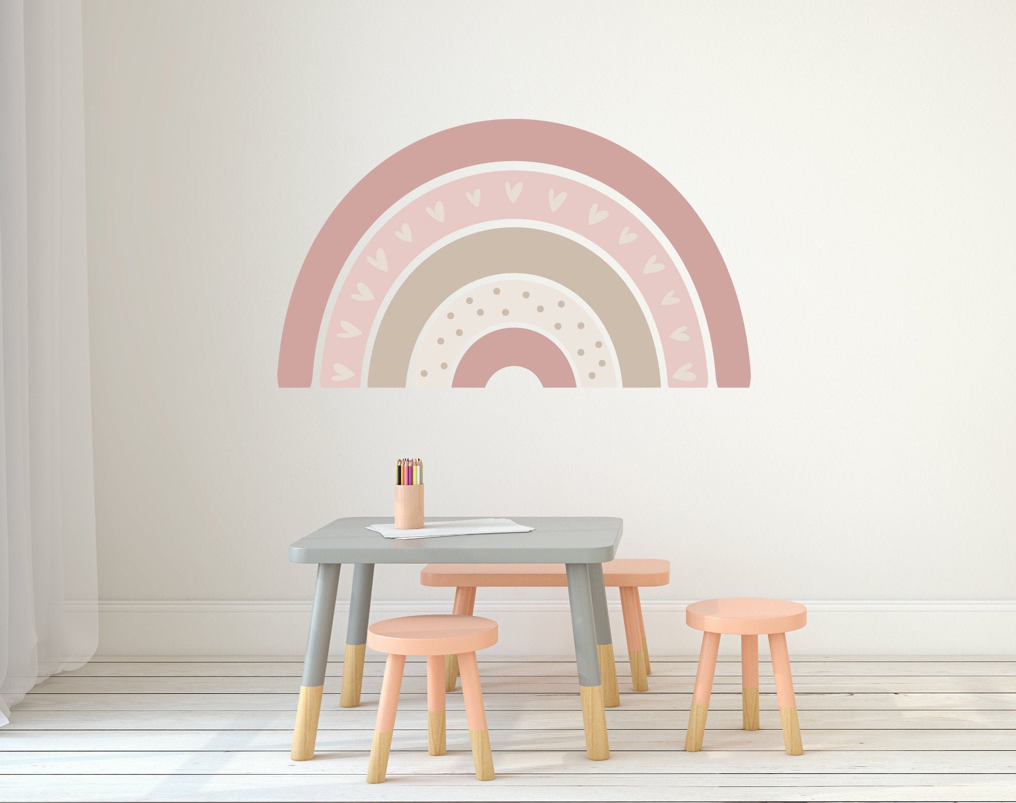 Extra Large Pink Rainbow Wall Sticker Decal Children's - Etsy UK