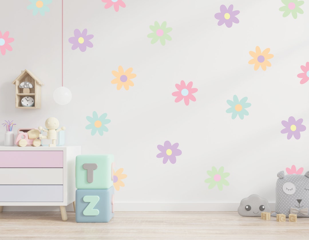 Ex Large Pastel Daisy Wall Sticker Decals | Flower Stickers | Floral ...