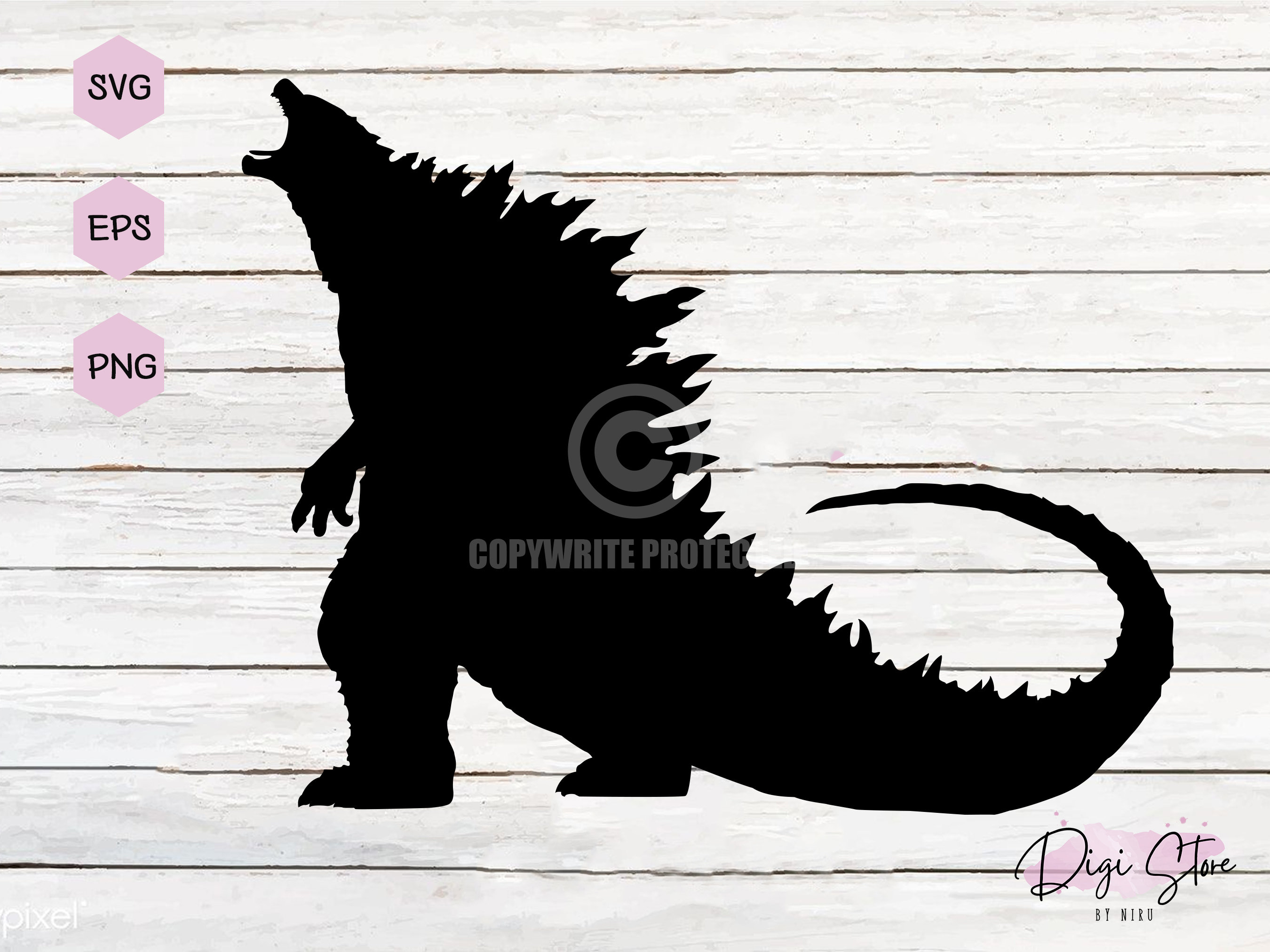 Godzilla Svg for Cricut | Godzilla Silhouette Svg | Godzilla Cut File ...