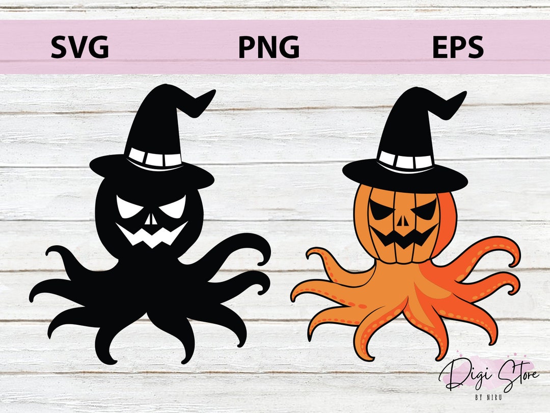 Halloween Octopus Svg / Pumpkin Octopus Svg / Halloween Svg / Halloween ...