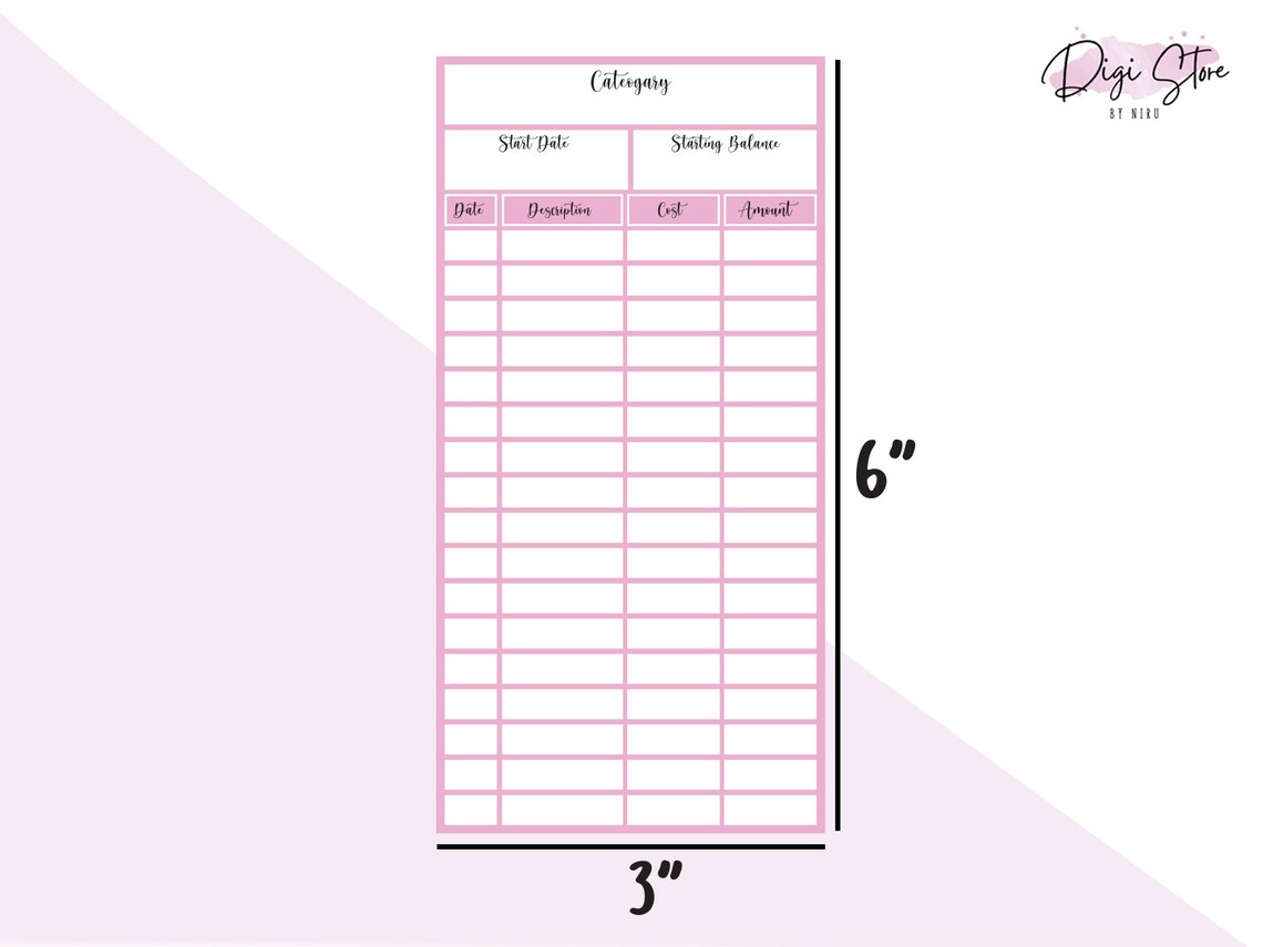 Printable Cash Envelope Template Cash Envelope Tracker | Etsy