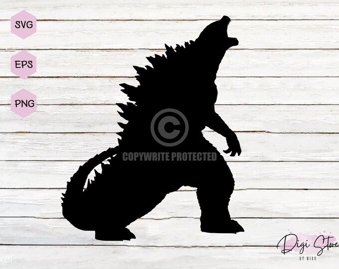 Godzilla Svg for Cricut | Godzilla Silhouette Svg | Godzilla Cut File ...
