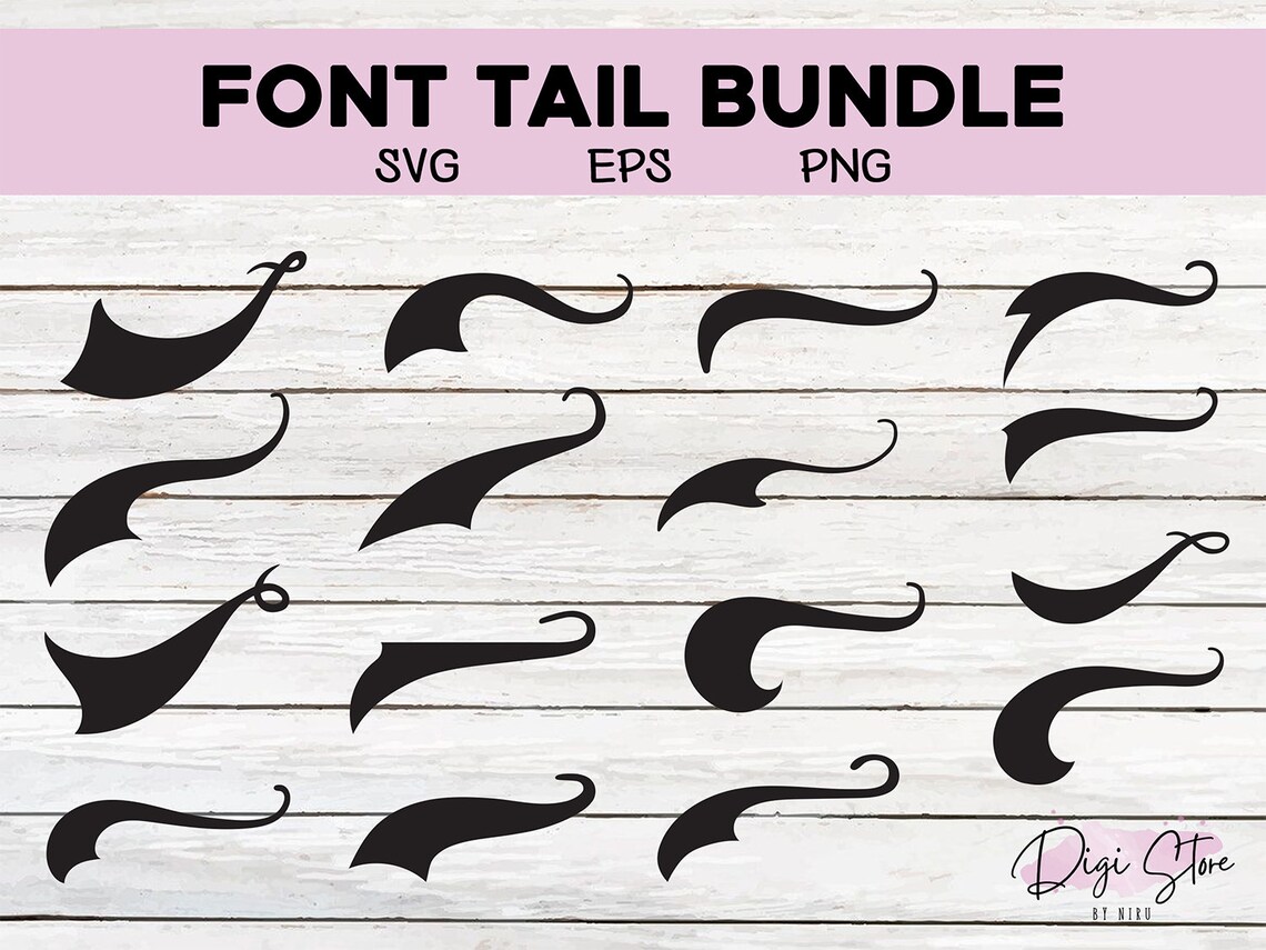Font Tails Bundle Svg | Font Tails Svg Files for Cricut | Font Tail Svg ...