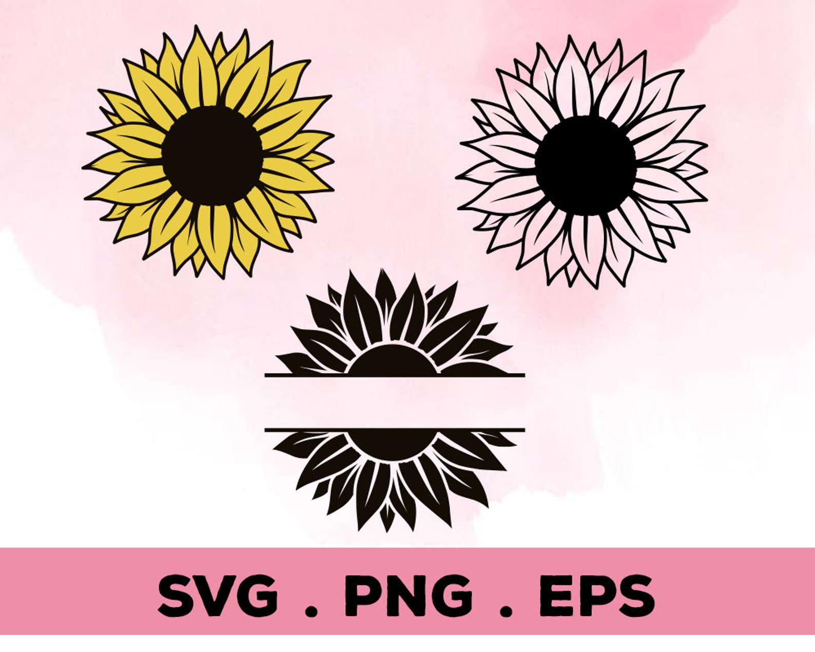 Sunflower Monogram Svg Cut File / Sunflower Svg / Sunflower Clipart ...