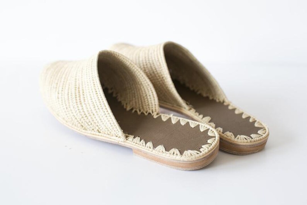 Moroccan Raffia Slippers - Handmade and Ethically Sourced,unique ...