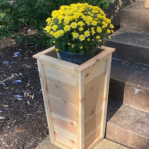 Tall Cedar Planter Box – Raised Garden Bed Outdoor – Rustic Wood - Etsy